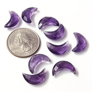 AAA Amethyst Moon Shape Briolettes, Purple Amethyst Faceted Moon Shape ...