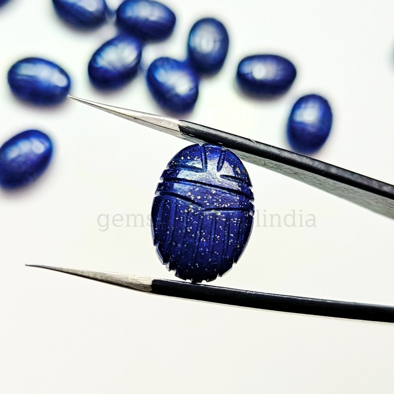 Natural Lapis Lazuli Scarabs Beads, Boho Egyptian Scarabs Shape, Beetle ...