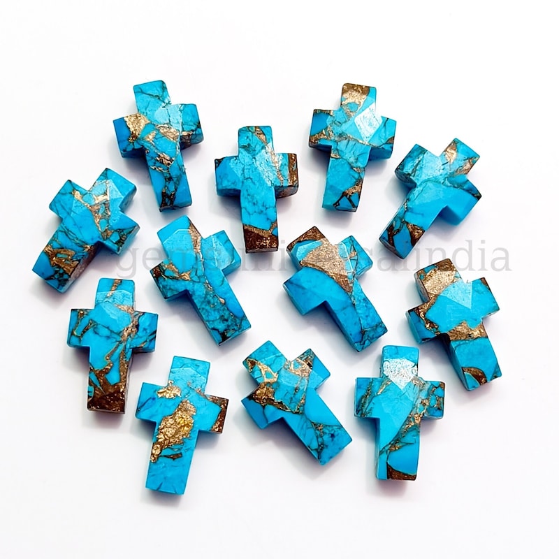 Turquoise Cross Bead - Etsy