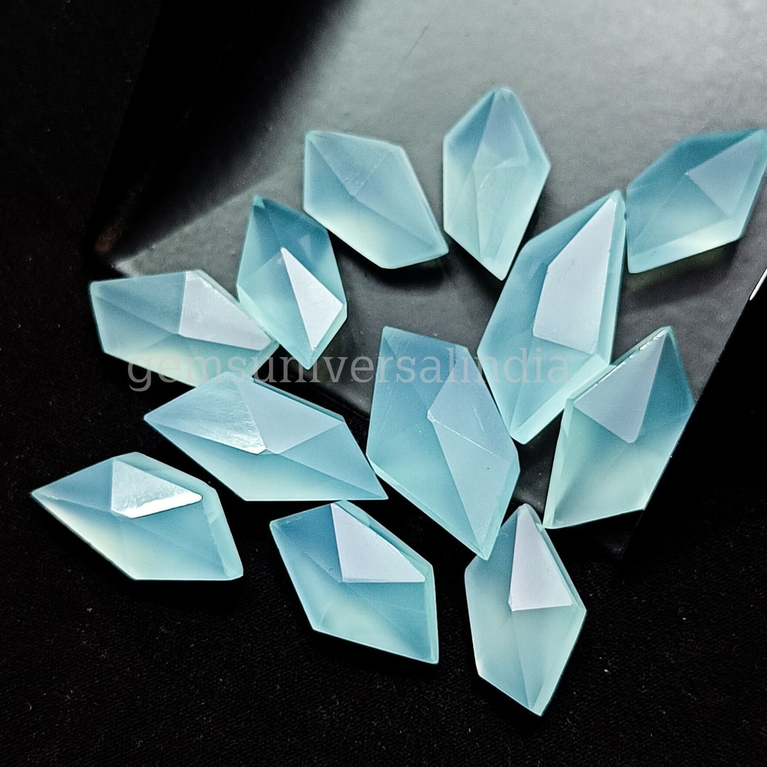 Blue Chalcedony Spindle Shape Gemstone, Hand Carved Gemstone Beads for ...