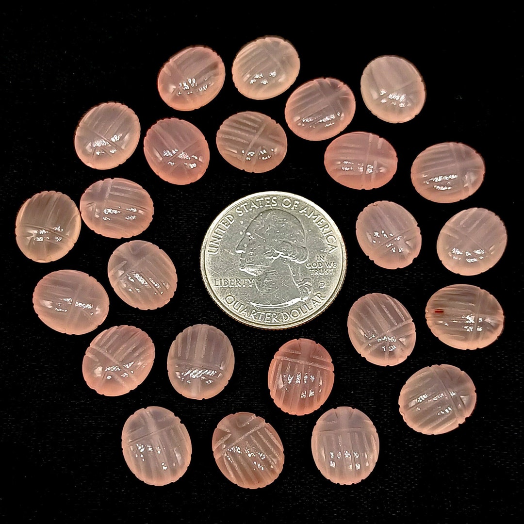 AAA Pink Chalcedony Scarab Shape Gemstone, Natural Chalcedony Beetle ...