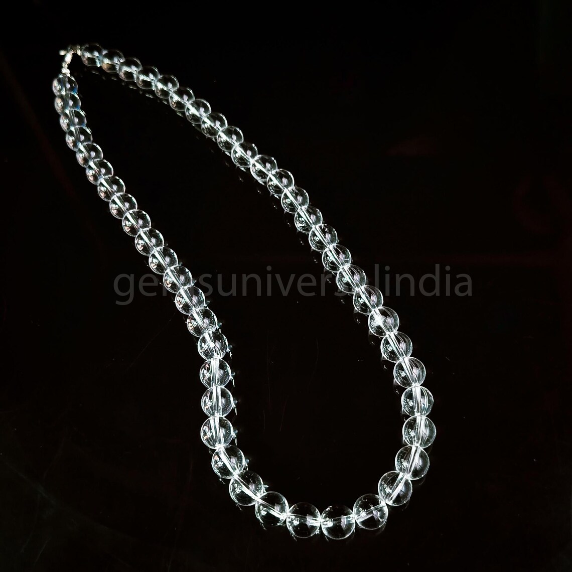 Top Quality Clear Crystal Quartz Beaded Necklace, 8mm Natural Rock ...