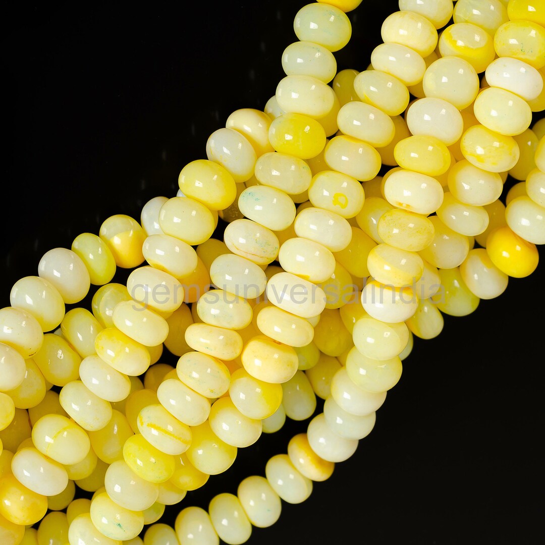 Beautiful Yellow Opal Rondelle Beads, AAA Natural Opal Gemstone Bead ...