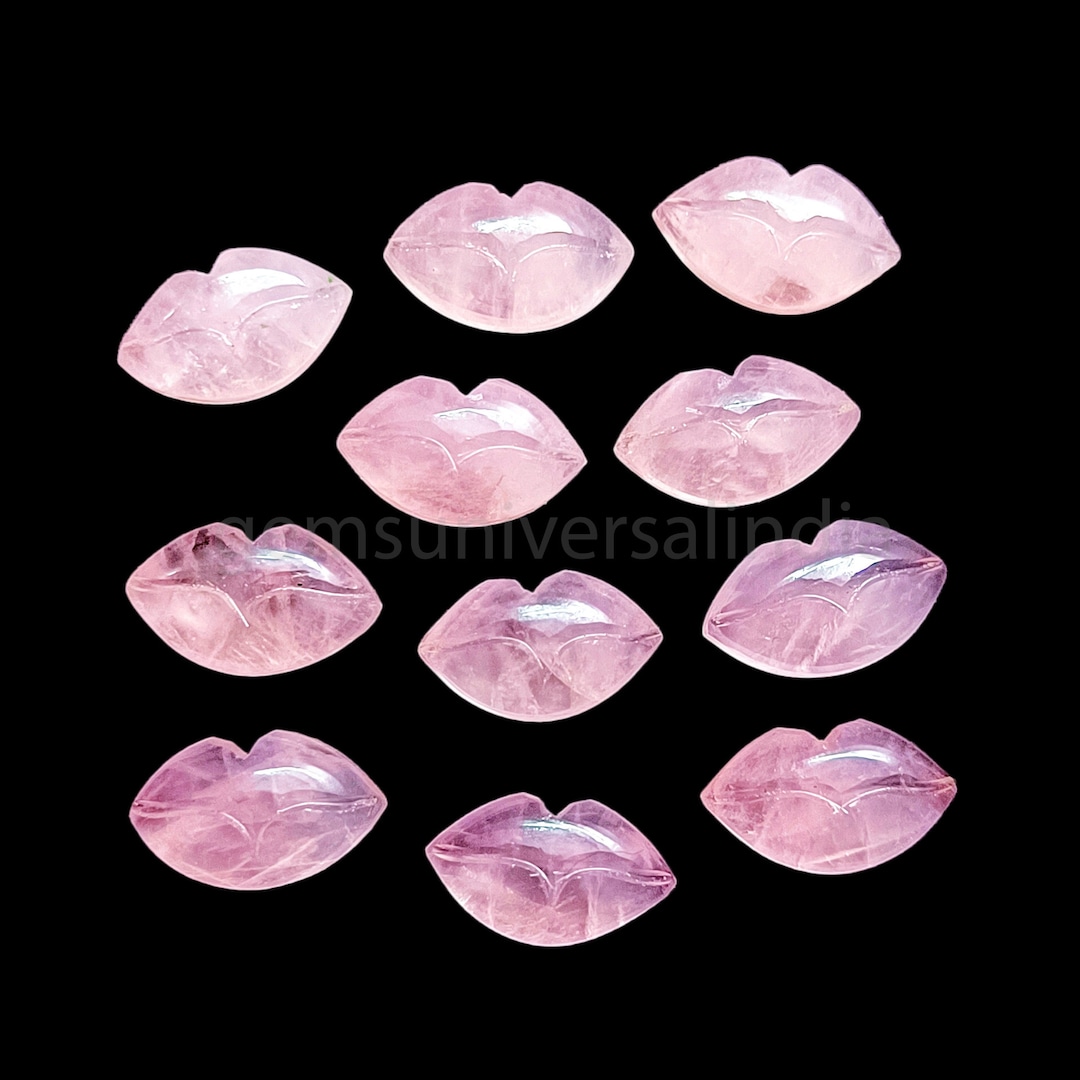 Natural Rose Quartz Carved Lips Shape Gemstone, Rose Quartz Carved ...