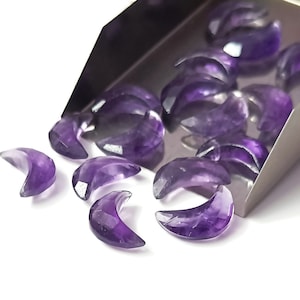 AAA Amethyst Moon Shape Briolettes, Purple Amethyst Faceted Moon Shape ...