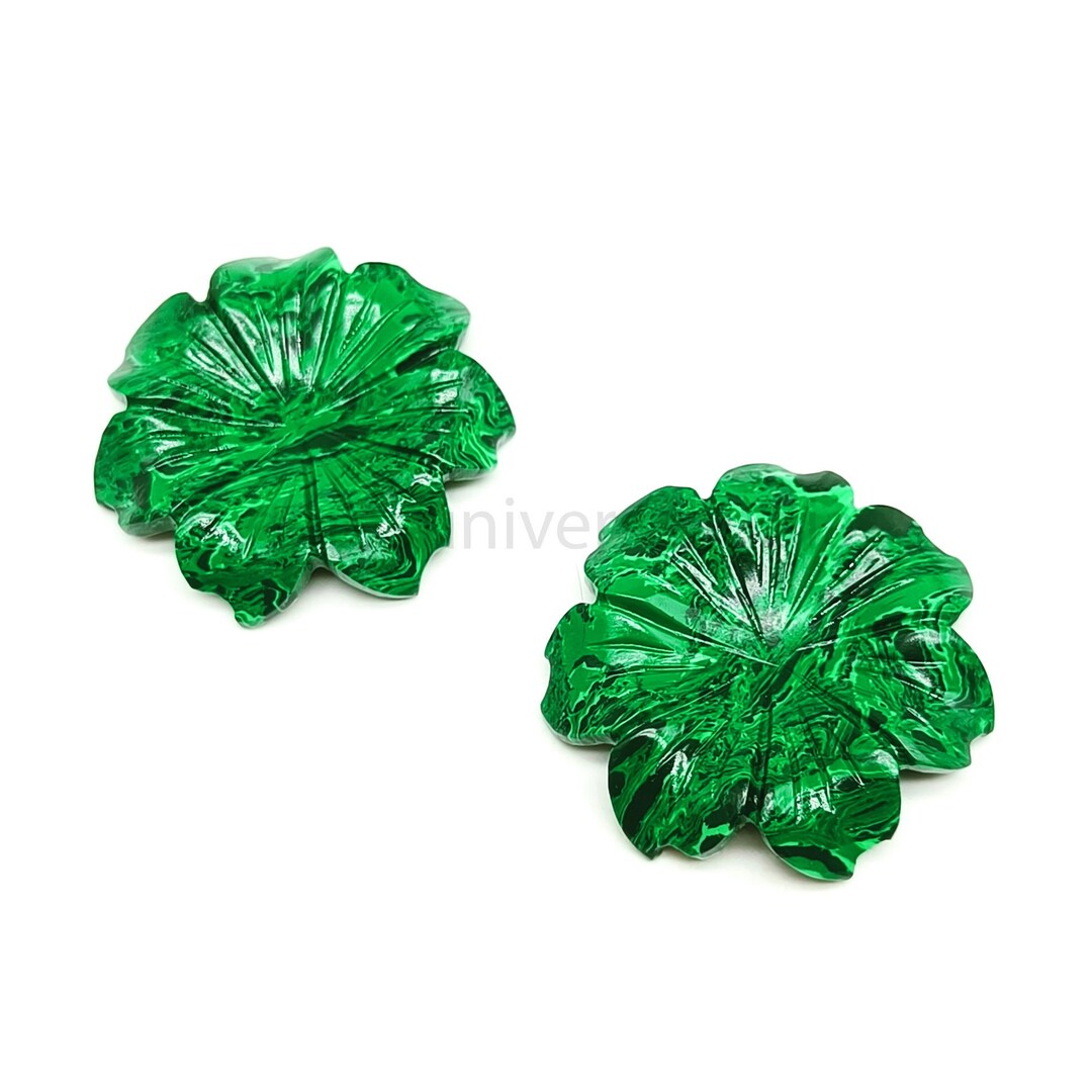 LARGE Green Malachite Flower Shape Gemstone, AAA Malachite Flower ...