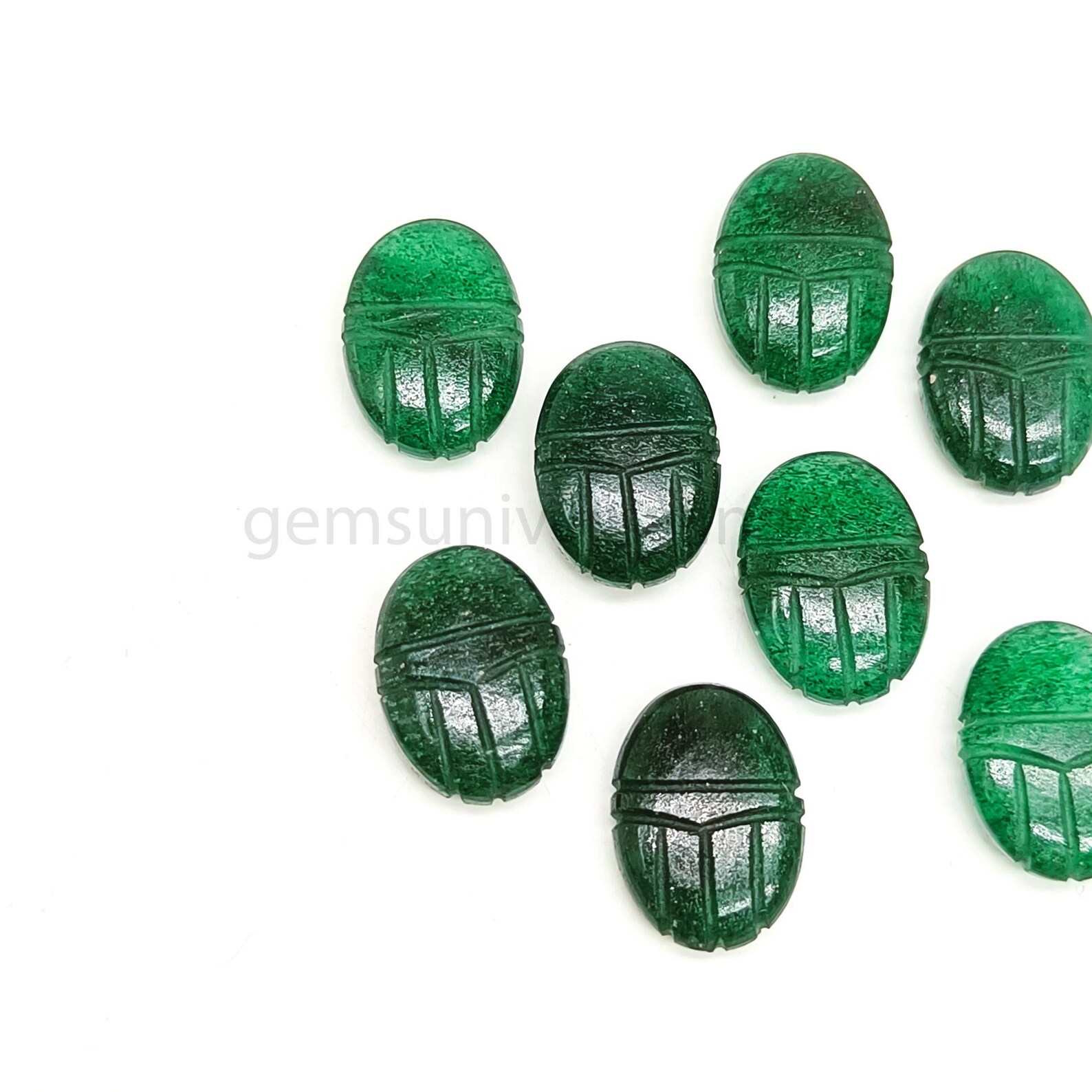 AAA Green Jade Scarabs Beads, Boho Egyptian Scarabs Shape, Insect ...