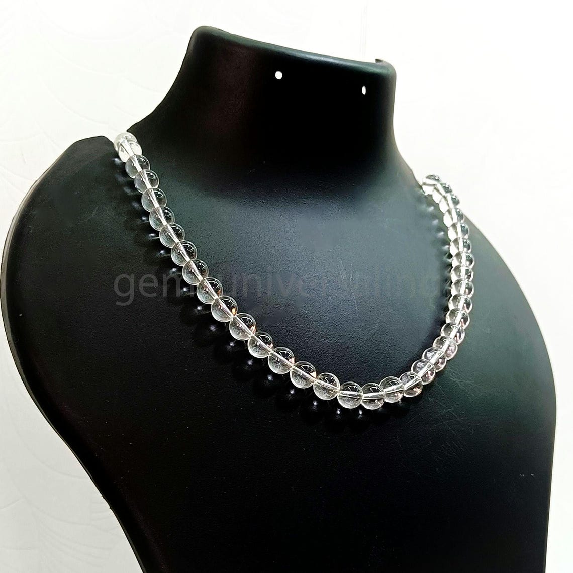 Top Quality Clear Crystal Quartz Beaded Necklace, 8mm Natural Rock ...