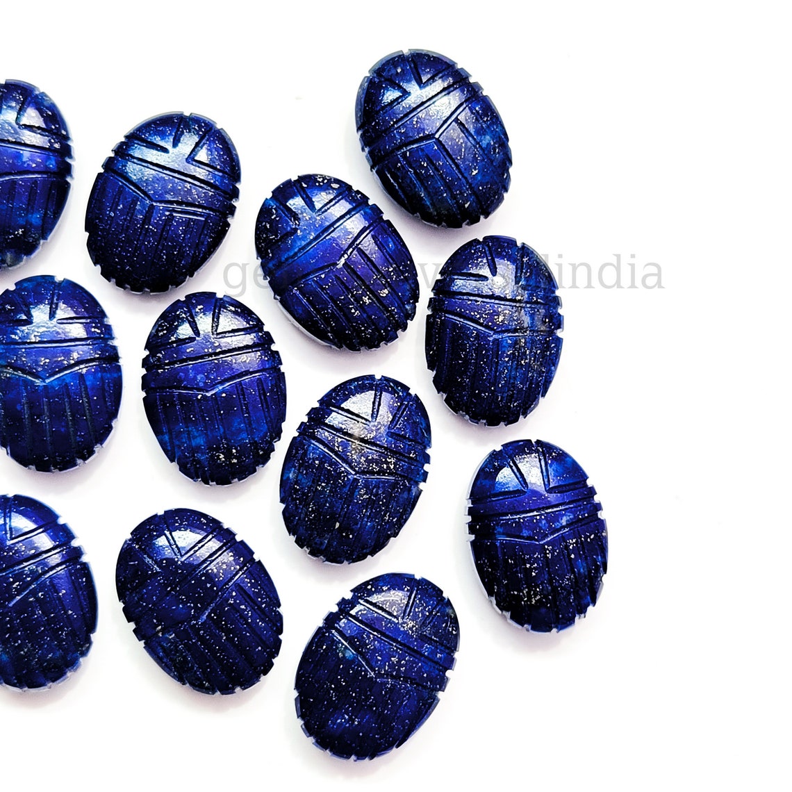 Natural Lapis Lazuli Scarabs Beads, Boho Egyptian Scarabs Shape, Beetle ...