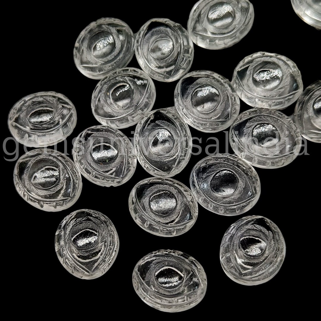 Crystal Quartz Evil Eye Beads, Natural Crystal Eye Carved Beads, Carved ...