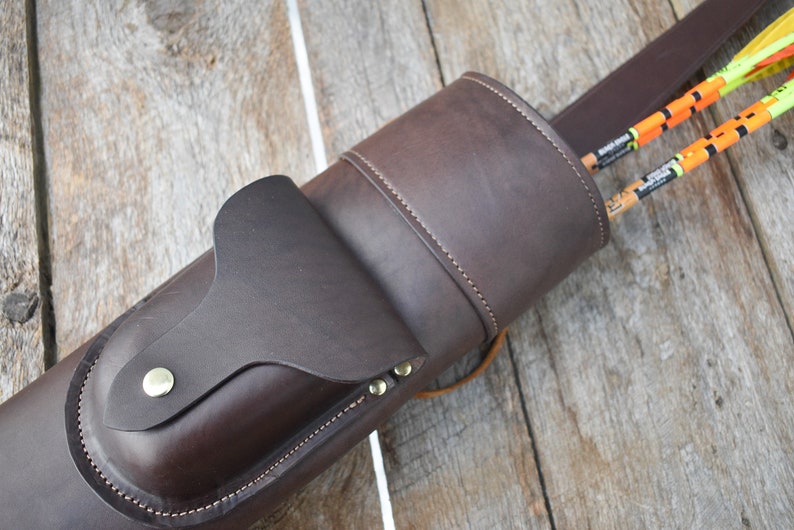 Magnus Style, Leather BACK Quiver for Traditional Archery With Pocket ...