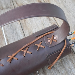 Magnus Style, Leather BACK Quiver for Traditional Archery With Pocket ...