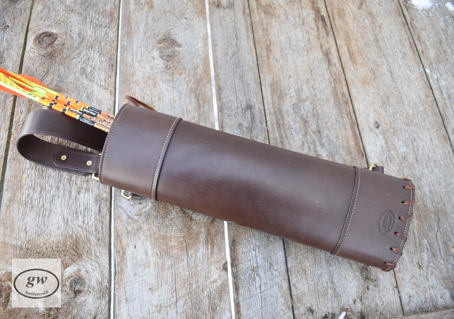 Magnus Style, Leather BACK Quiver for Traditional Archery With Pocket ...