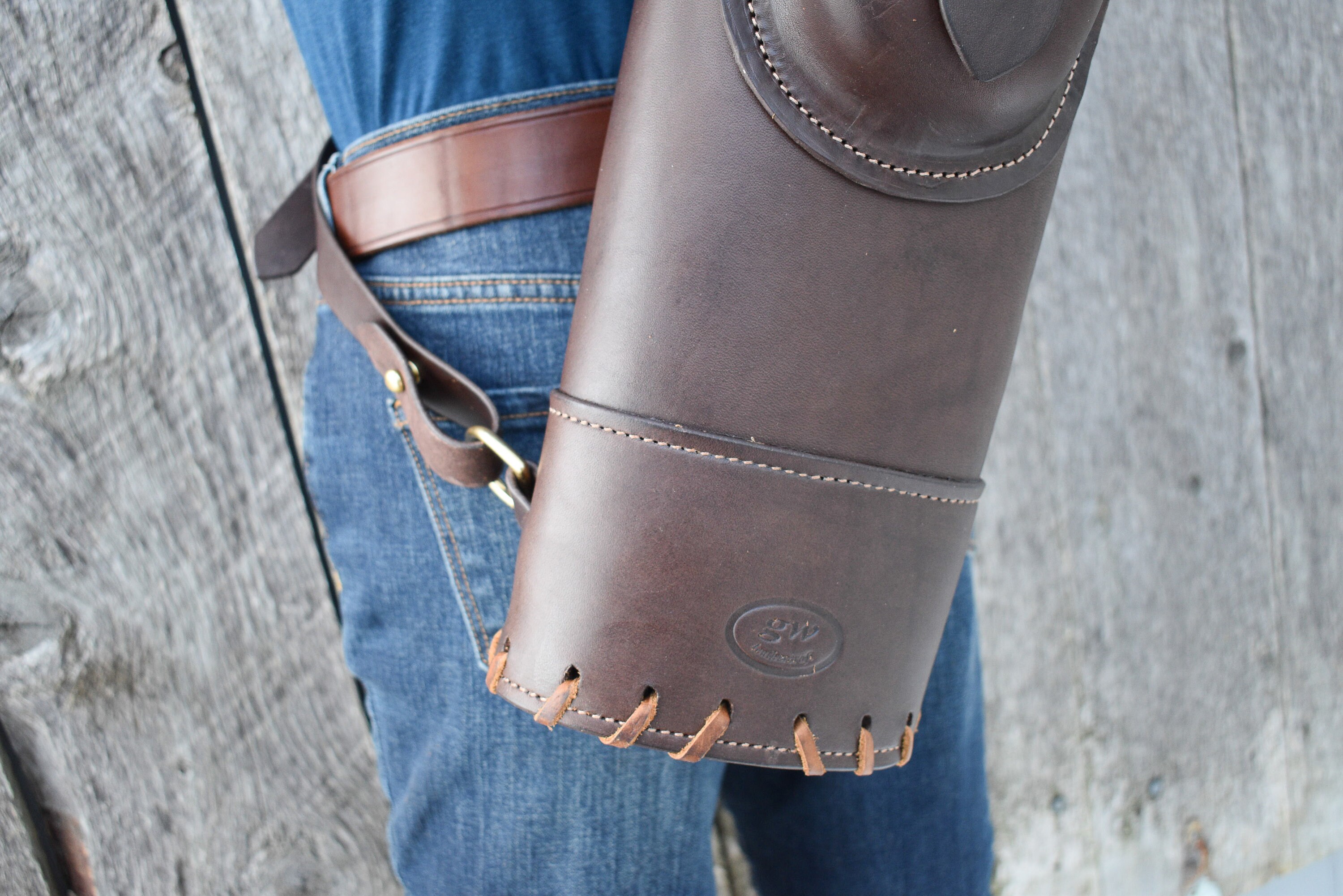 Magnus Style, Leather BACK Quiver for Traditional Archery With Pocket ...