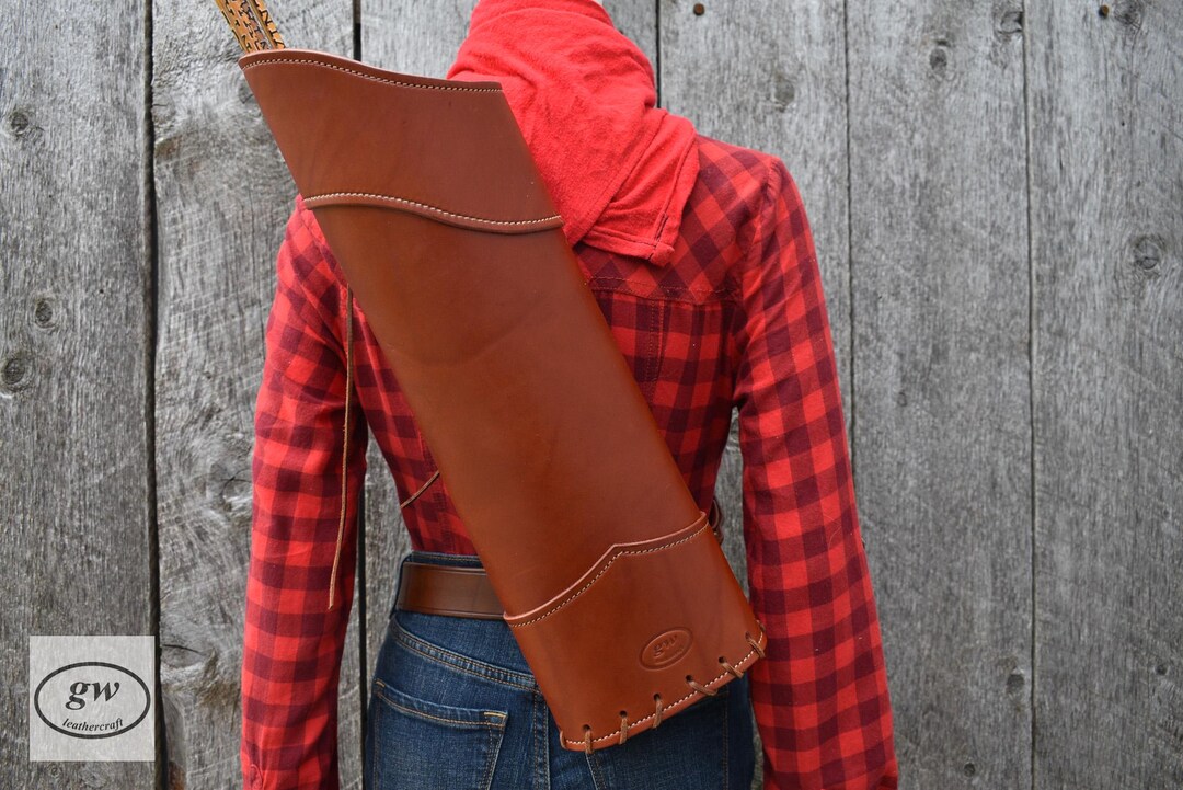 Leather BACK Quiver, Sherwood Style, for Traditional Archery With ...