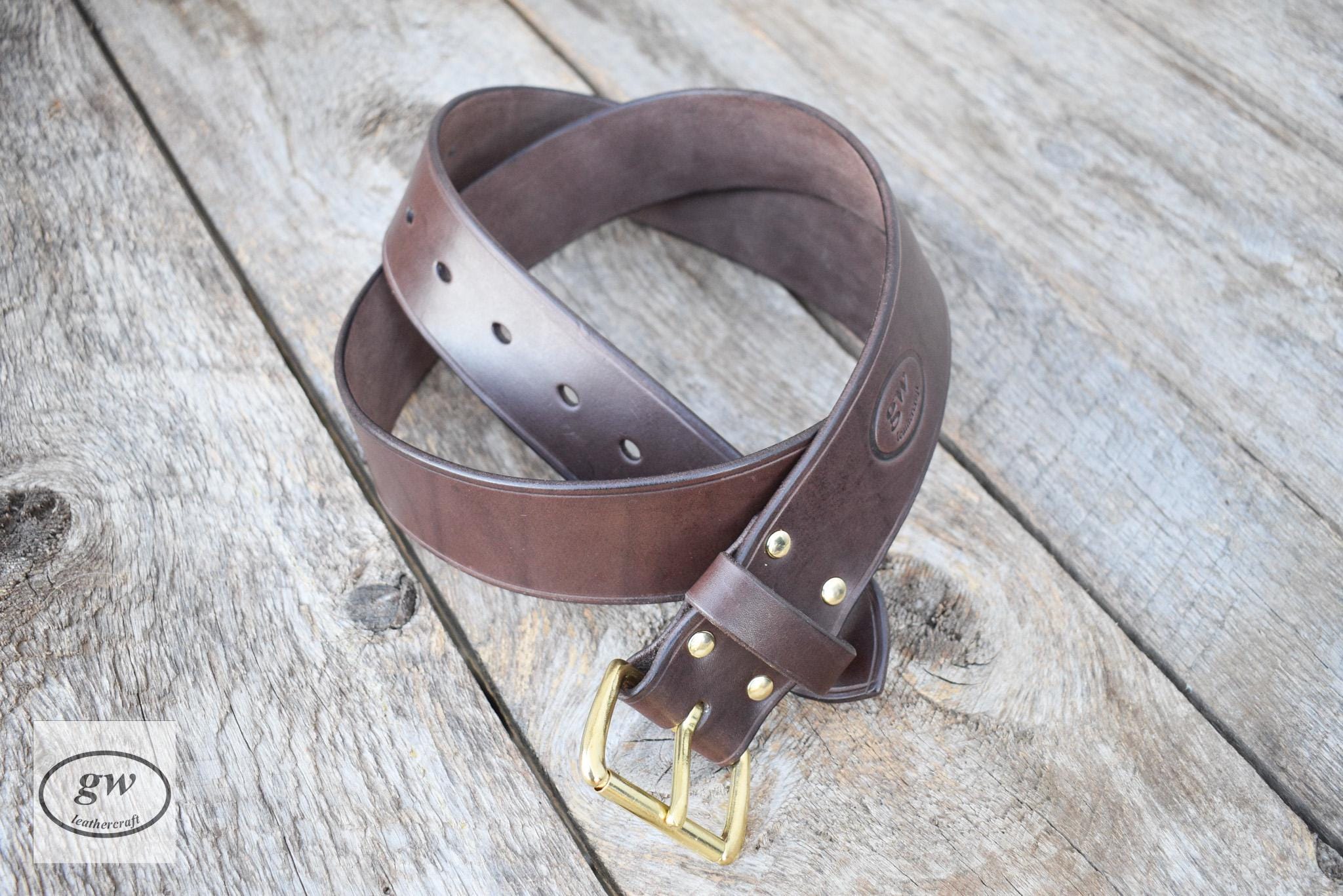 Leather Utility Belt, Bushcraft Gear Belt, Archery Belt, 2 Inch Wide ...