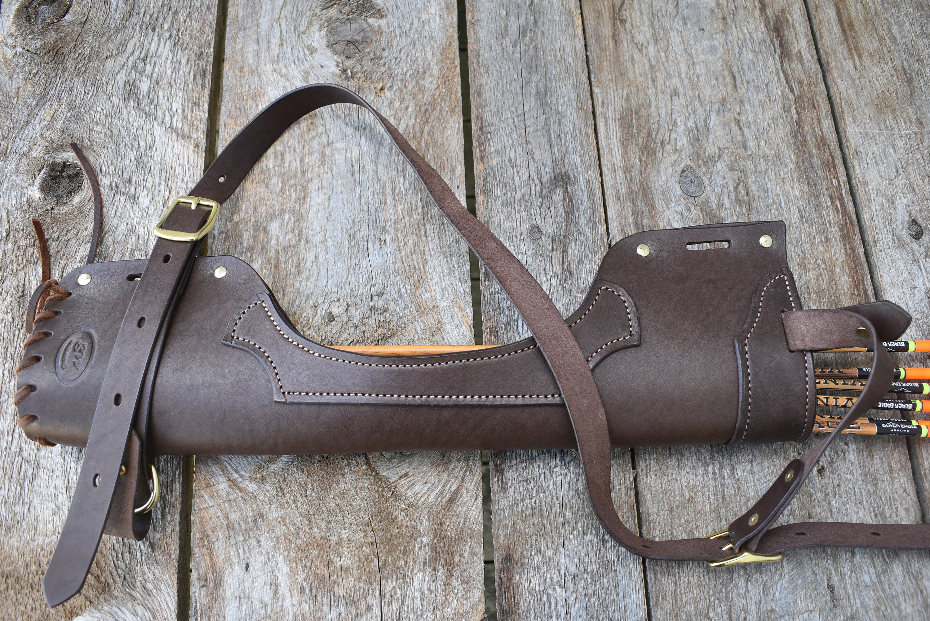 Leather Stalker Quiver, Back Quiver, Stealth Quiver, Hip Quiver, 16 or ...