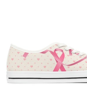 Pink Ribbon Run, Breast Cancer Sneakers for Women. Features Tiny Pink ...