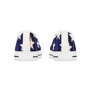 Star Sneakers W/a Denim Blue Background, White Stars, Dripping Red and ...