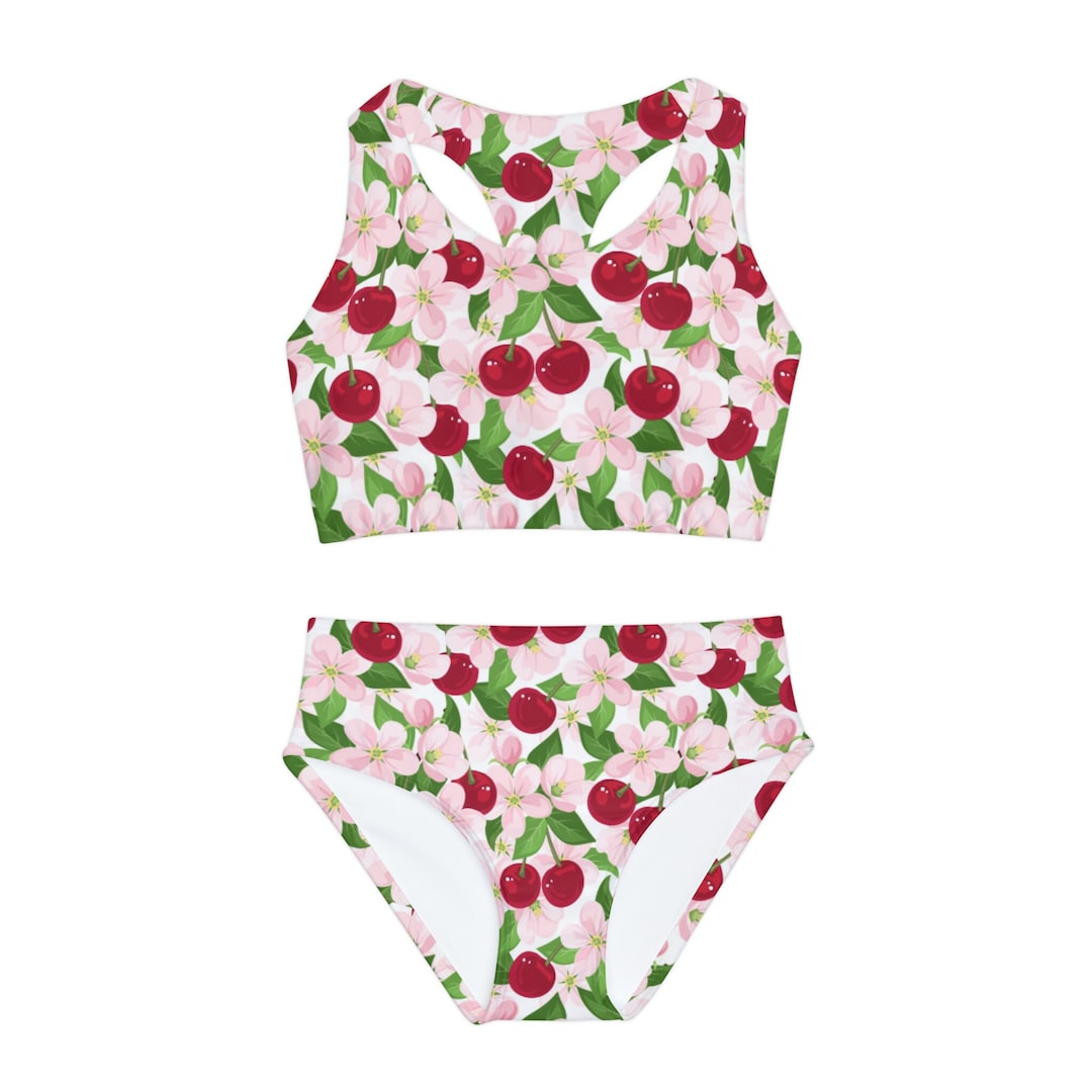 Girls Swimsuit, Cherry Love! Two-piece Cherry Girls Bathing Suit ...