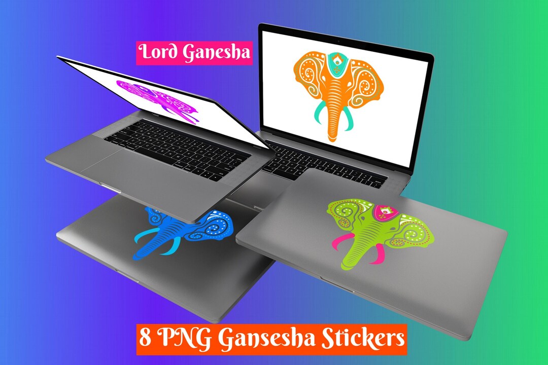 Lord Ganesha Stickers PNG, Genesha Shirt Transfers, Colorful Ganesha ...