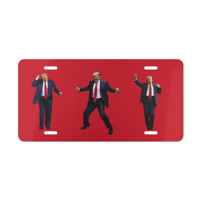 Trump Dance Vanity Plate License Plate. Red, Funny Gift for Trump ...