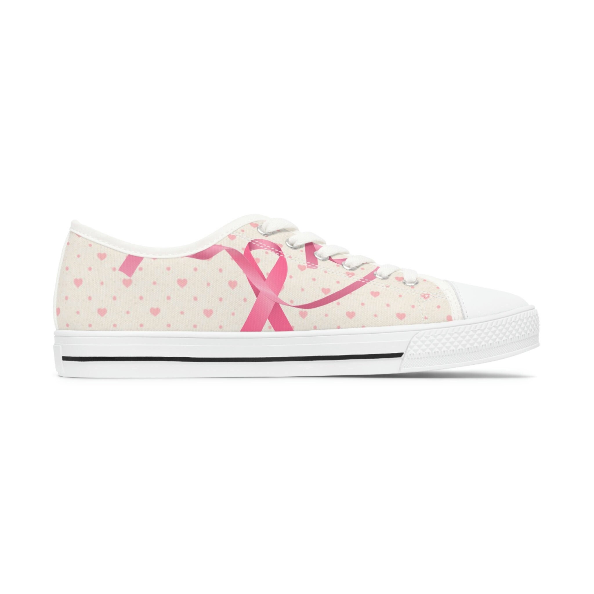 Pink Ribbon Run, Breast Cancer Sneakers for Women. Features Tiny Pink ...