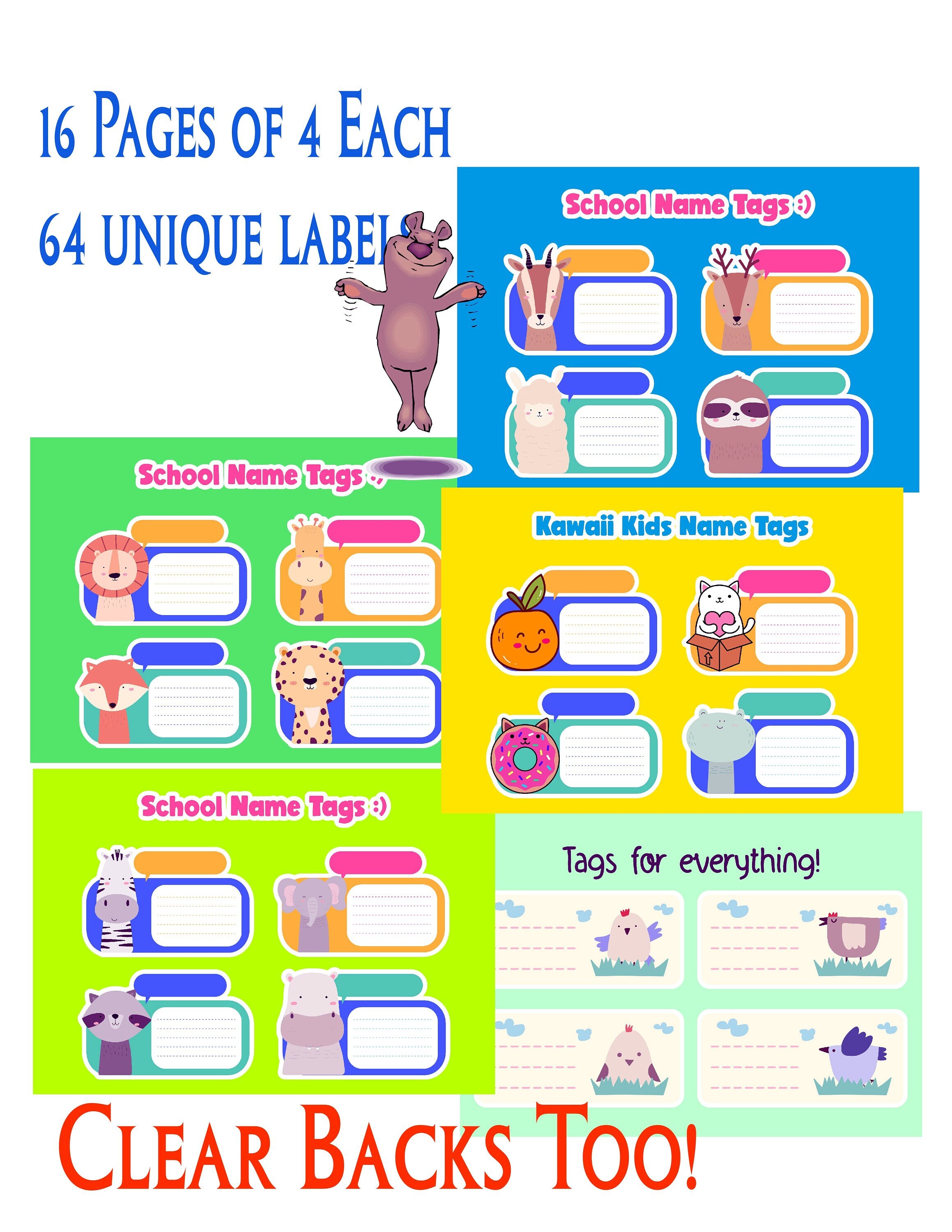 Kids Name Labels - Desk Name Plates, Classroom Name Tags, School Name ...