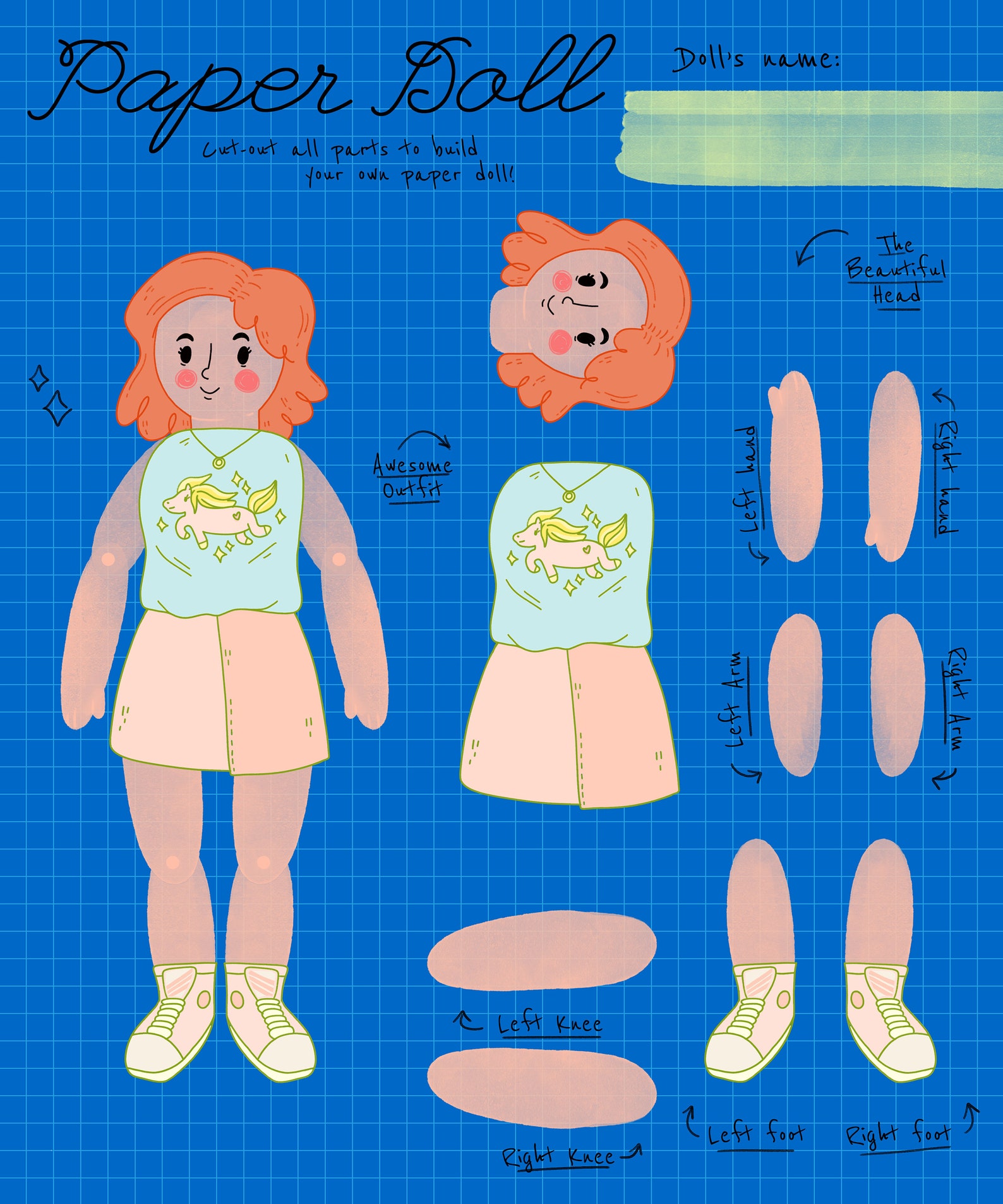 Printable Paper Dolls Kit A Craft Toy Set W/ Digital Paper Dolls, Pets ...