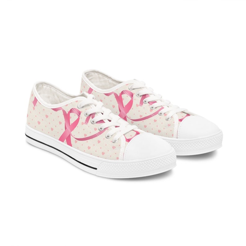 Pink Ribbon Run, Breast Cancer Sneakers for Women. Features Tiny Pink ...