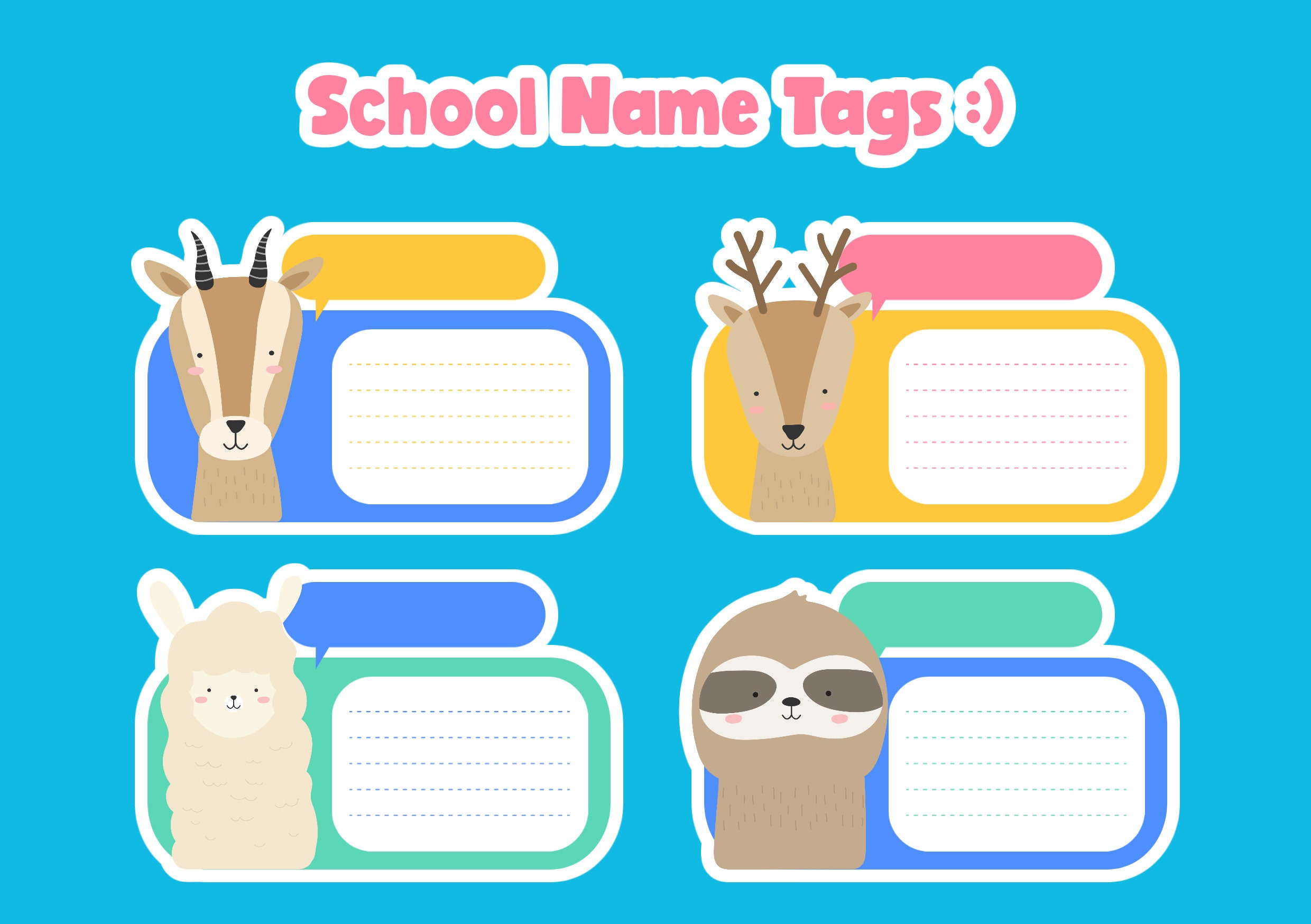 Kids Name Labels - Desk Name Plates, Classroom Name Tags, School Name ...