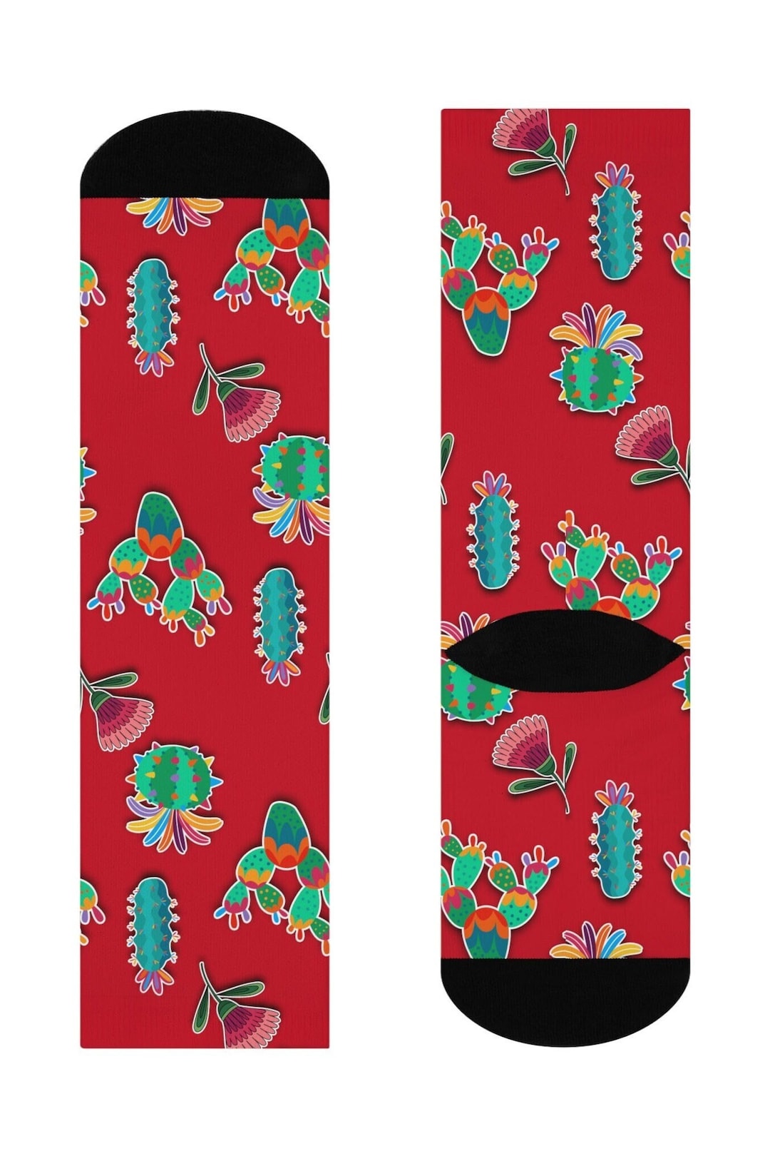 Cactus Socks Premium Cushion Socks Mexico's Beautiful - Etsy