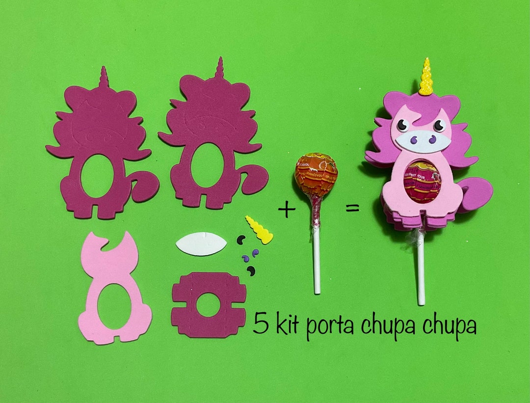 5 Eva Foam Rubber Lollipop Holder Kits to Make 5 Chupa Chups Holders ...