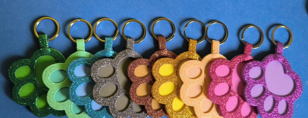 Paw Shaped Keychain in Fommy, Eva Rubber - Etsy