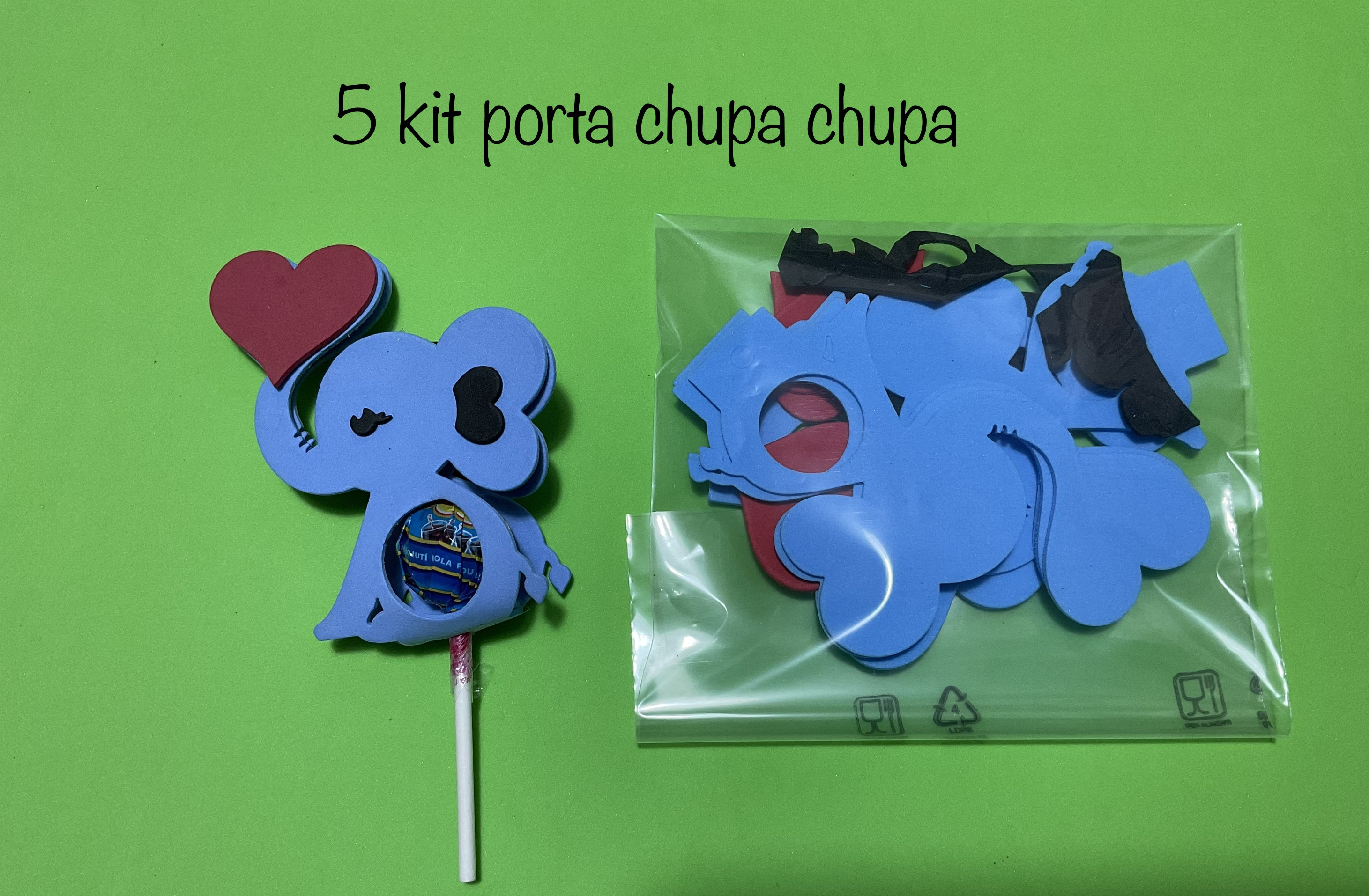 5 Eva Foam Rubber Lollipop Holder Kits to Make 5 Chupa Chups Holders ...