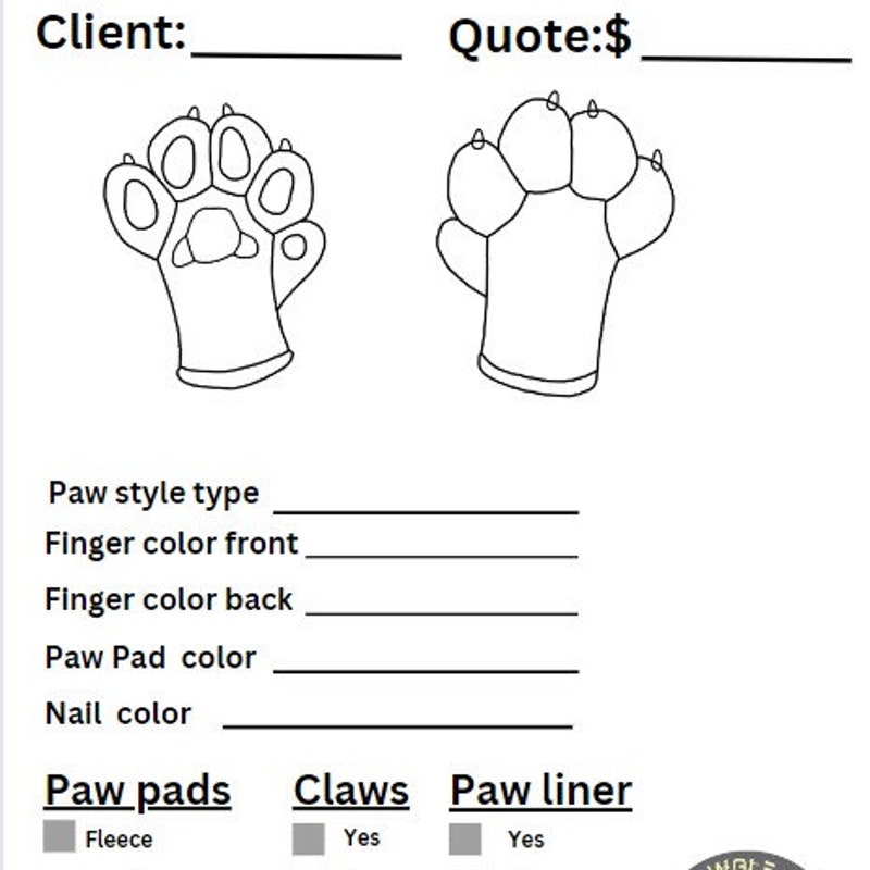 Paw Ref Sheet - Etsy