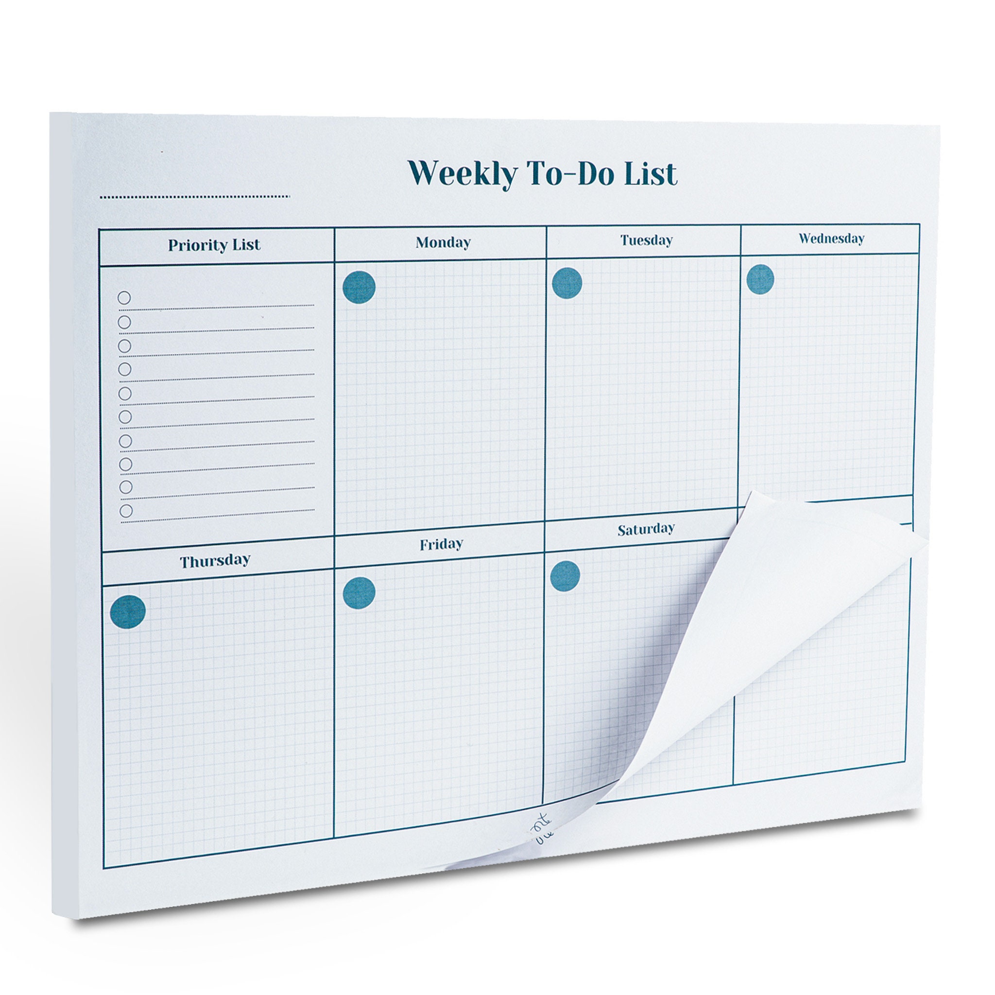 Weekly Planner Pad Tear off 52 Undated Weekly Planner, Weekly to Do ...