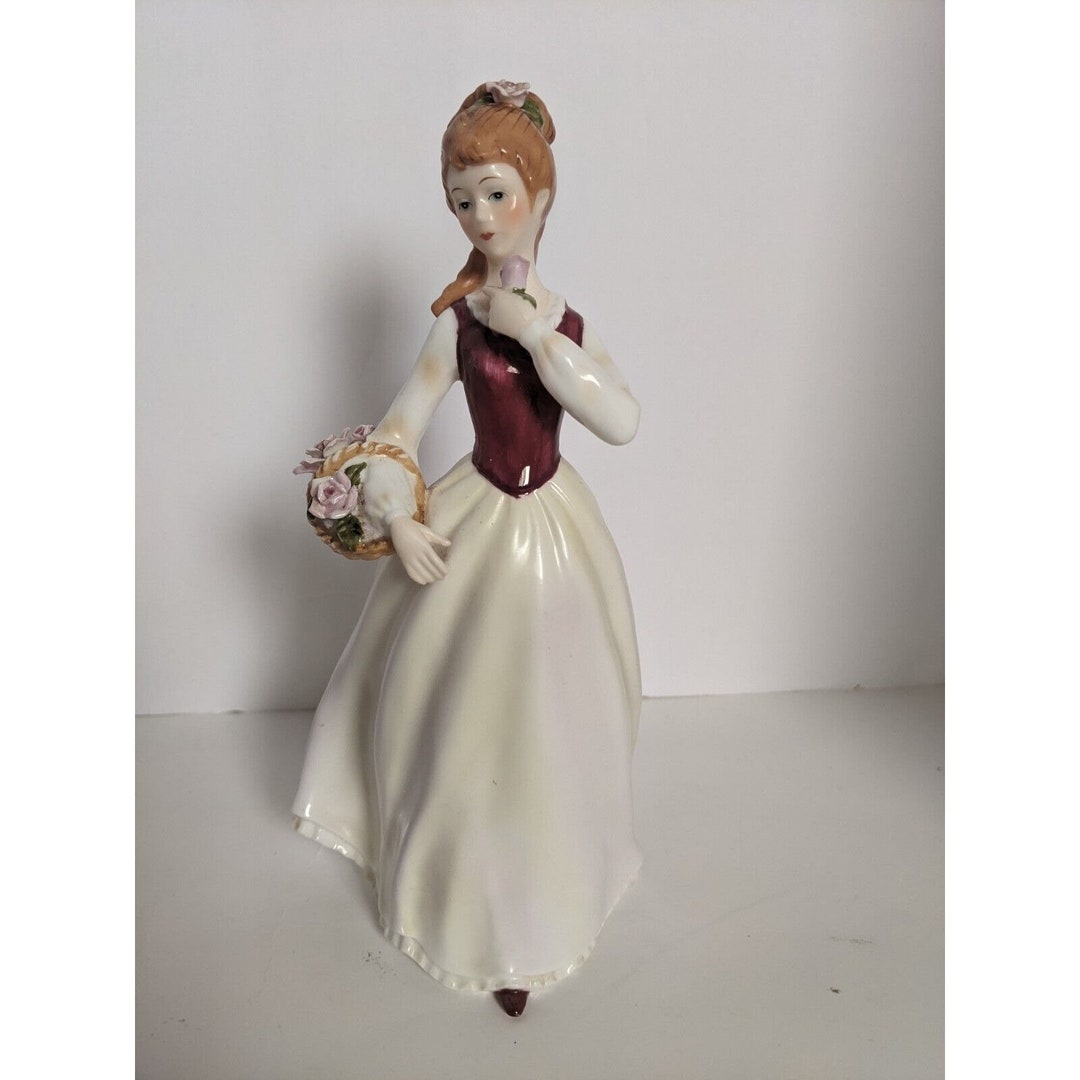 Vintage MARURI MASTERPIECE Figurine Woman With Flowers Bone China ...