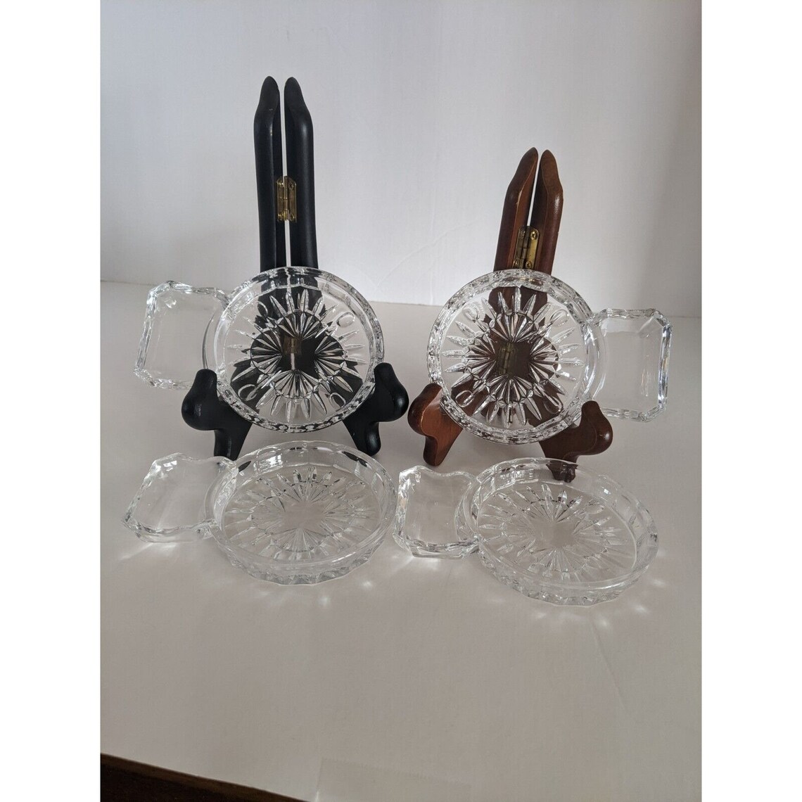 Vtg Shannon Crystal by Godinger Freedom Pattern Crystal Coaster Spoon ...