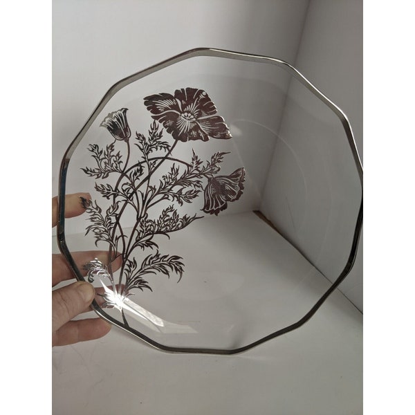 Silver Overlay Glass - Etsy