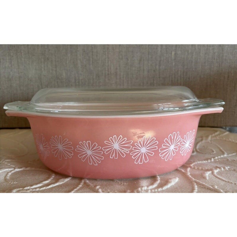 Pink Daisy Vintage Pyrex Casserole Dish - Etsy
