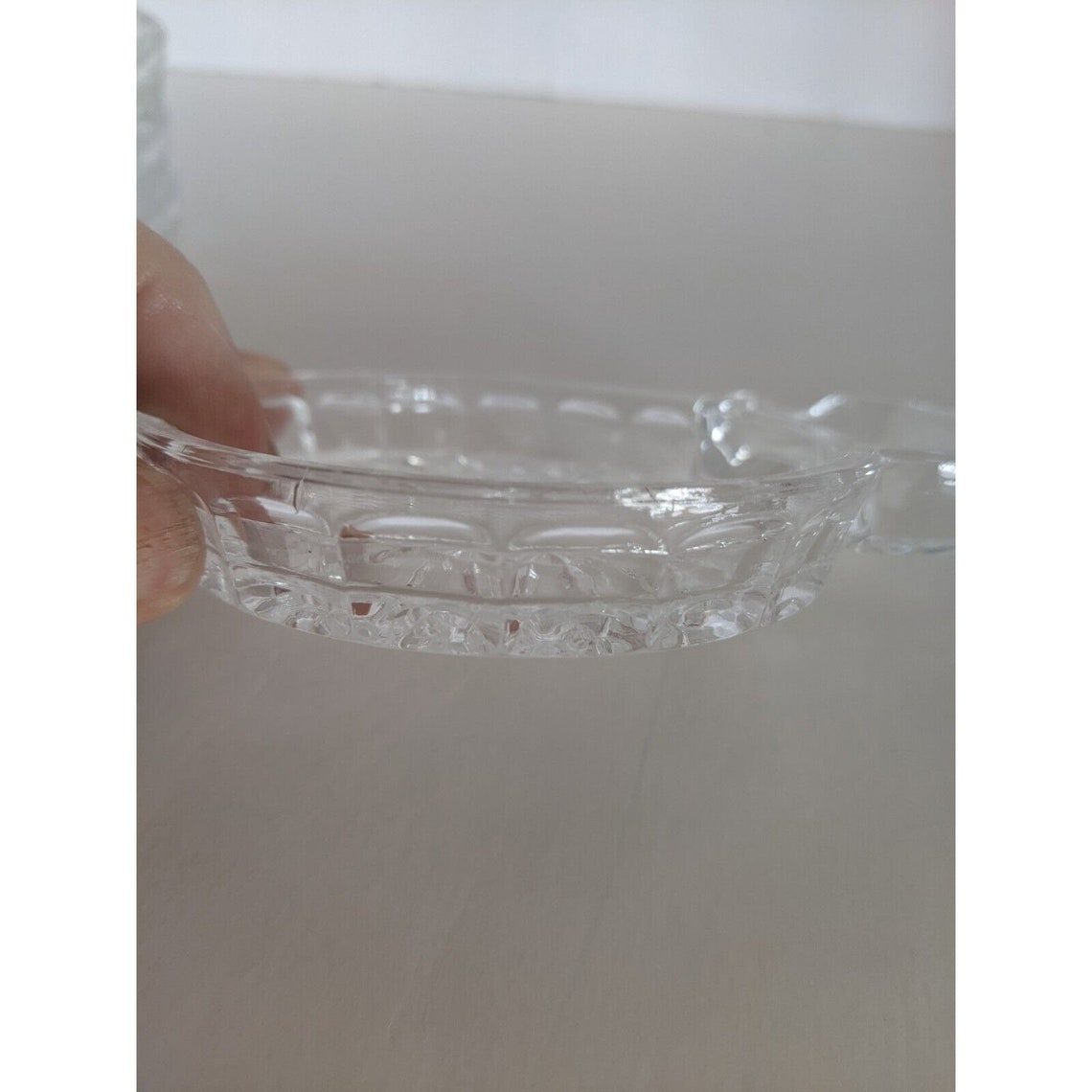 Vtg Shannon Crystal by Godinger Freedom Pattern Crystal Coaster Spoon ...