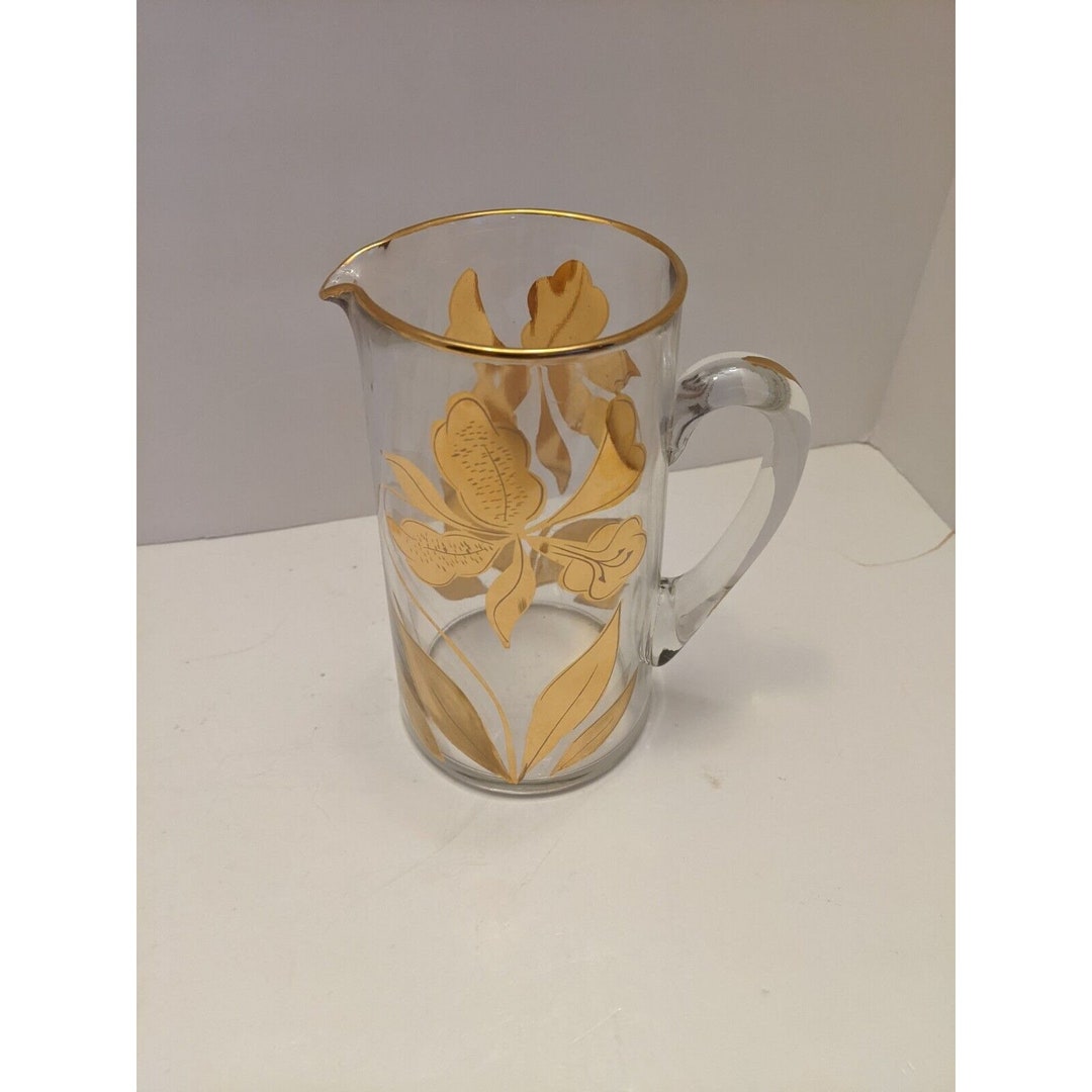 Vintage Small GLASS Pitcher or Creamer With APPLIED HANDLE and - Etsy