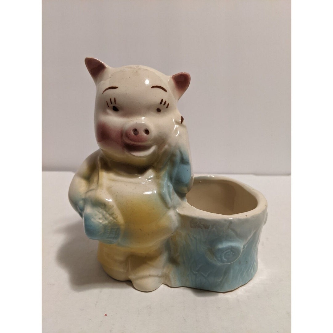 SHAWNEE Farmer Pig With Blushing Cheeks Planter Ceramic 5 3/4 Vintage ...