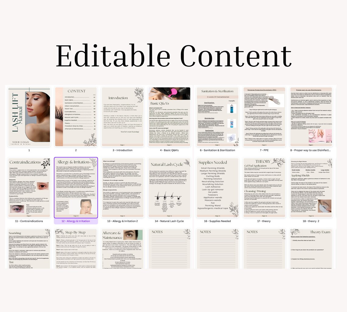 2023 Lash Lift & Lash Tint MANUAL FULL Lash Lift Theory - Etsy