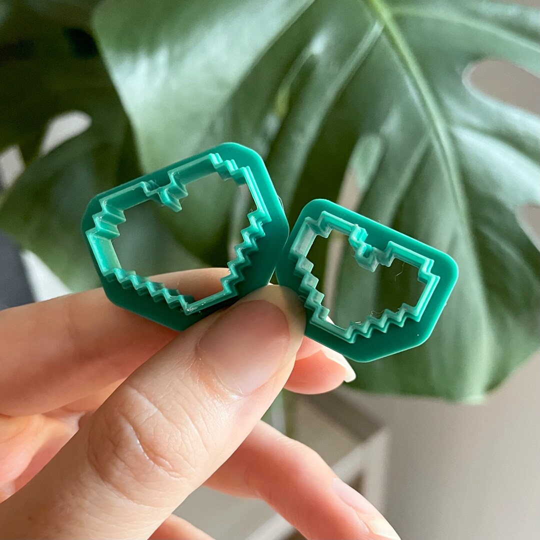 Pixel Heart Clay Cutter Set , 8-bit Clay Cutters, Fondant Cutters ...