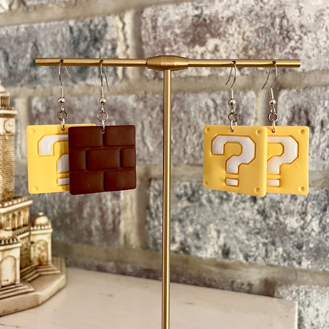 Q Block Earrings, Brick Block Earrings, Handmade Earrings, Lightweight ...