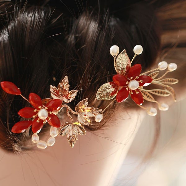 Red Hair Flower - Etsy