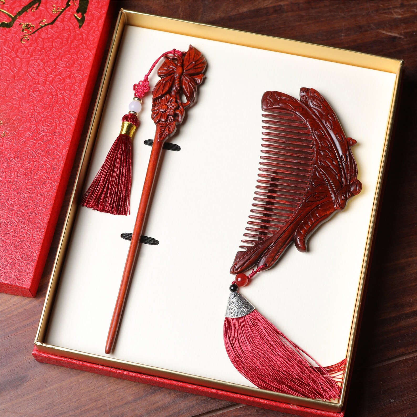 Solid Wood Comb Vintage Hair Stick Tassel Comb Comb Hairpin - Etsy