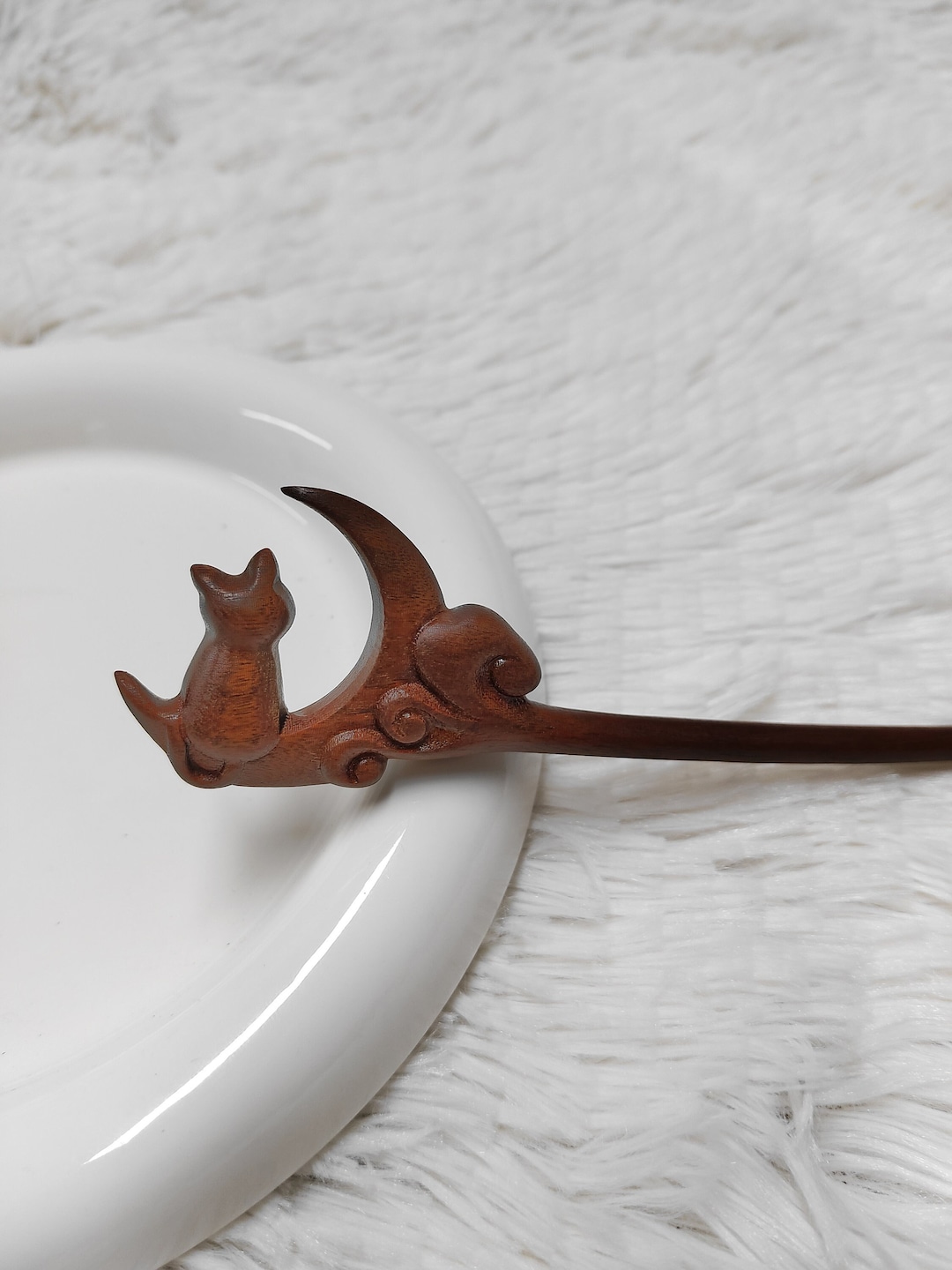 Beaver Nu Watching the Moon Hair Stick, Glaze Hair Fork, Wood Hair Comb ...